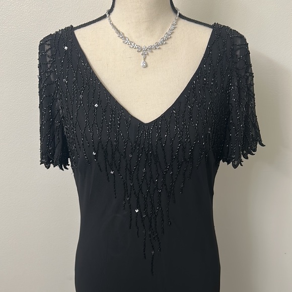 J Kara | Dresses | Jkara Studded Black Evening Gownsz4 | Poshmark